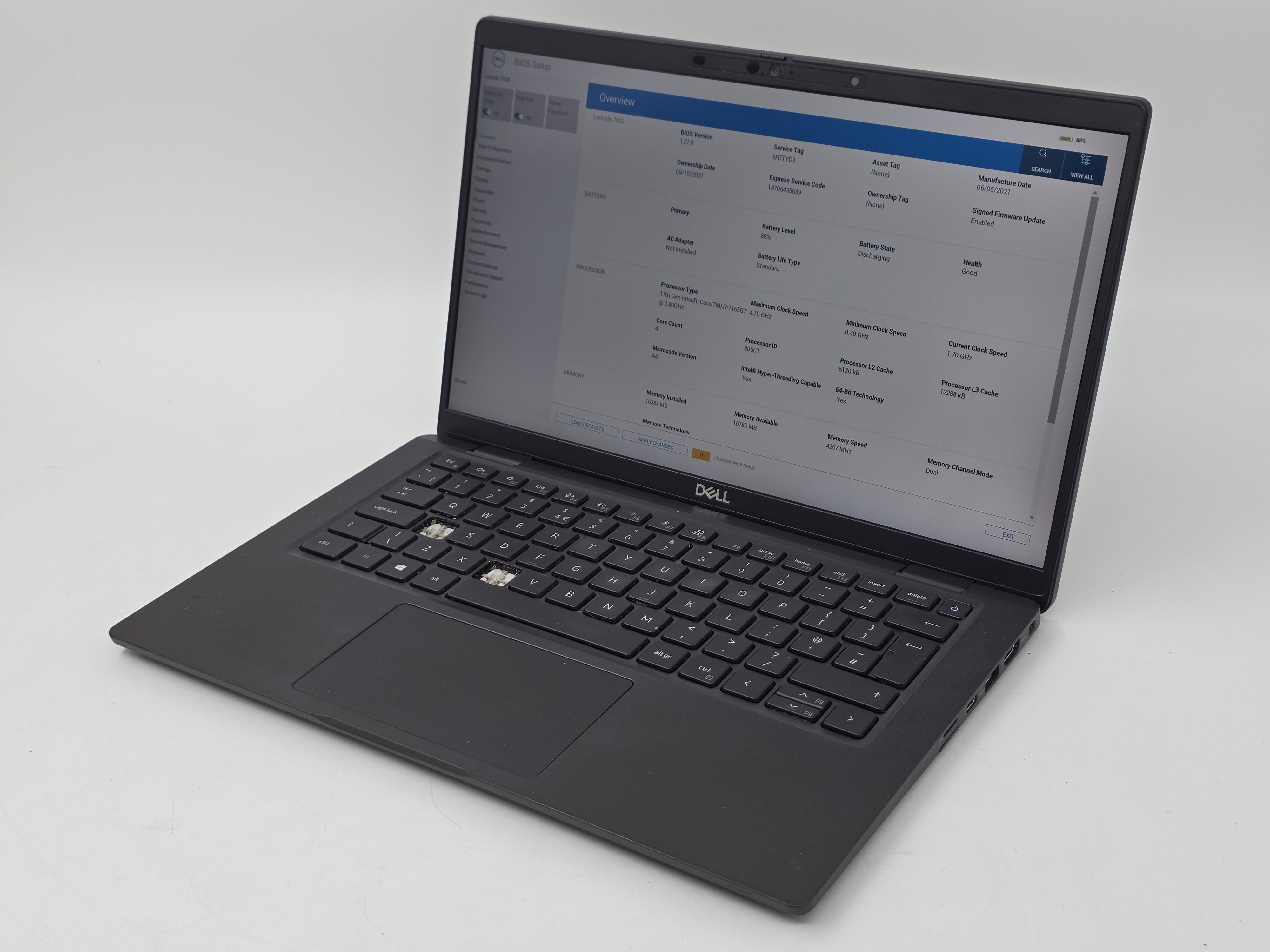 Dell Laptop Latitude 7420 14" Screen i7 11th Gen 16GB RAM No SSD No OS